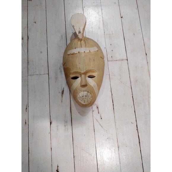 Accents | Vintage Hand Carved Wooden African Mask Tribal Art | Poshmark